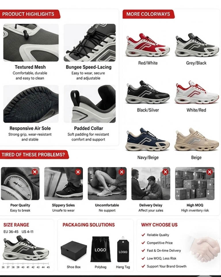 Low MOQ Custom Logo Private Label Sneaker Walking Athletic Outdoor ...