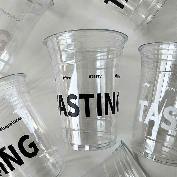 Custom Logo Print Disposable Plastic Cups - Iced Coffee Cold Cups in ...