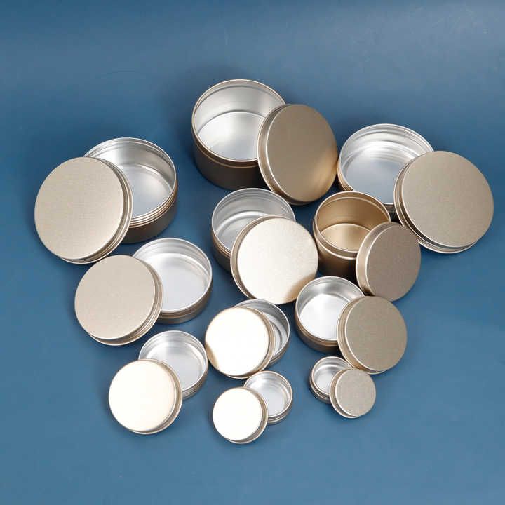 Customized 60ml Round Gold Metal Packaging Tin Can Boxes