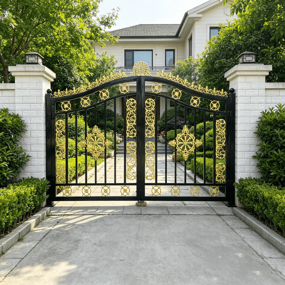 Modern Luxury Villa Gate Simple Design Cast Aluminum Door Automatic ...
