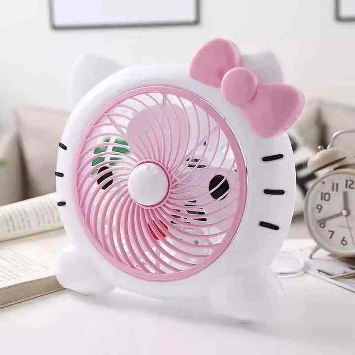 220V AC Control Cartoon Hello Kitty Desk Cooler Fan Gear Box