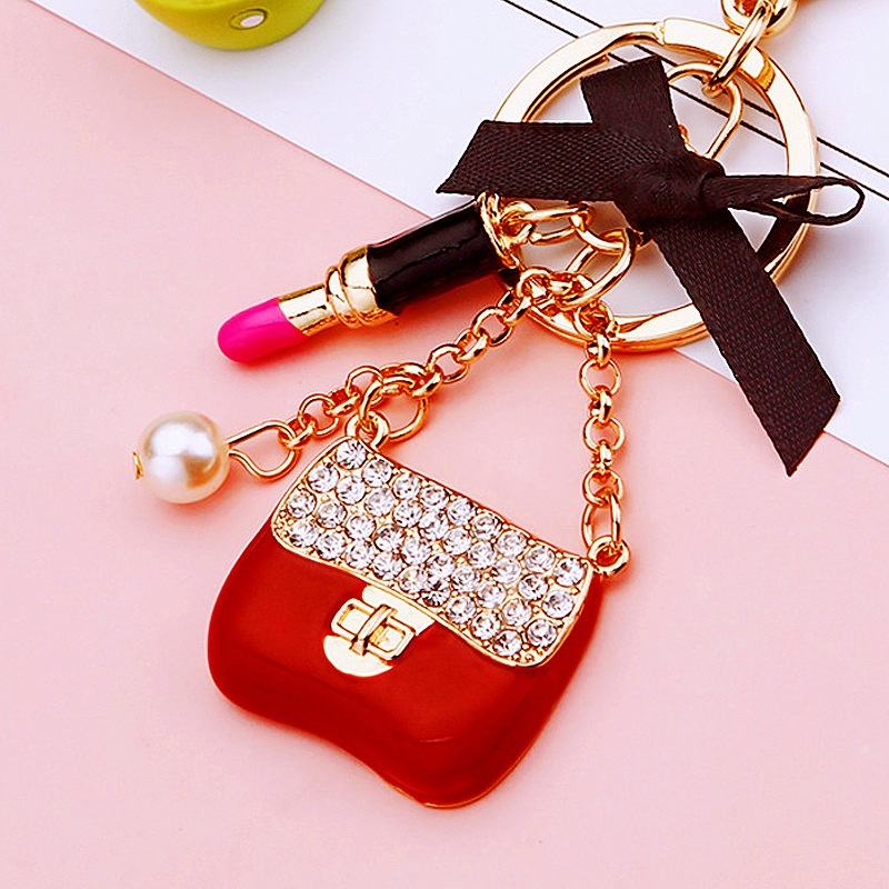 Bling Sparkling Metal Keychains Alloy Mini Bag Diamond Setting Luxury ...