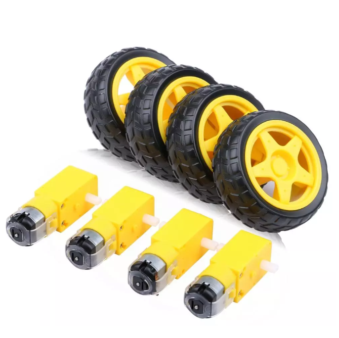 Tt 전기 모터 플라스틱 장난감 자동차 타이어 휠 3 6v 듀얼 샤프트 기어드 Tt 자기 기어 박스 엔진 전자 부품