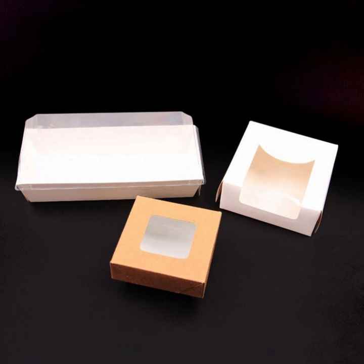 kraft paper cake box, Caja bocadillo con ventana,brown bakery box with ...