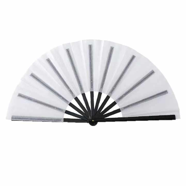 New Folding Fan 13inch Blank Polyester Fan Plastic Handle Thermal ...