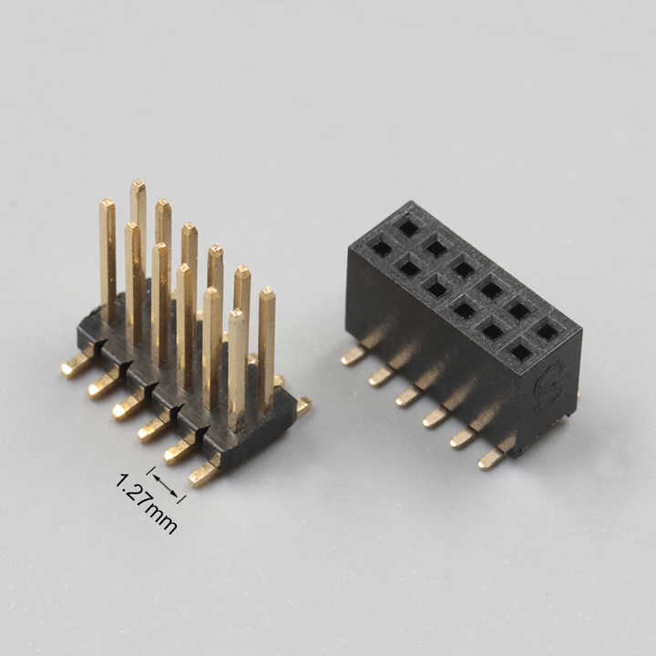 SCONDAR OEM 1.27mm Pitch SMT Vertical Dual 2 Row Custom 6 Pin Male Female Socket Headers Set SMD ...