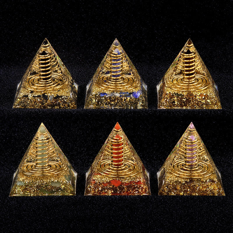 Wholesale 2.4inch Orgone Pyramid Multi Colored Crystal Chips Resin ...