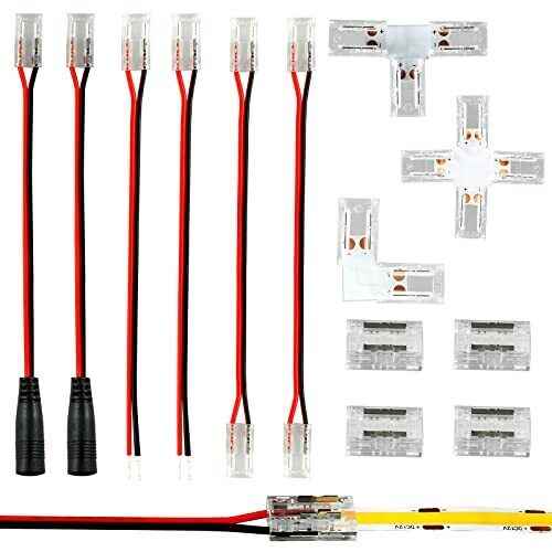 Cob Led Strip Connector 2 Pin 8mm Strip to Wire Gapless Splicer for ...