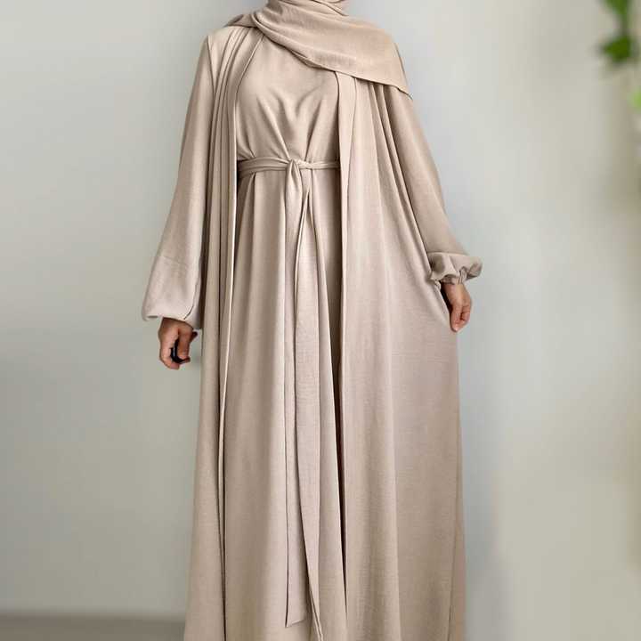 Two Piece Abaya Set Crepe Wholesale High Quality Breathable Premium EID ...