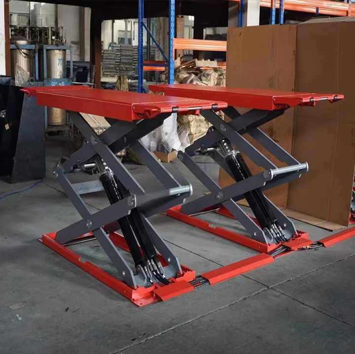 3.5T Ultra-Thin 4 Cylinders Hydraulic Scissor Lift - CE Certified