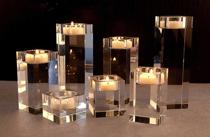 Dining Table Solid Crystal Candlestick - Transparent Holders