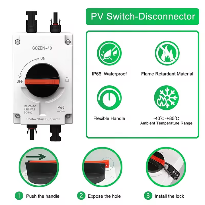 Solar Dc Isolator Switches 1000V 1500V 32A Disconnect Switch Waterproof for PV System OEM ...