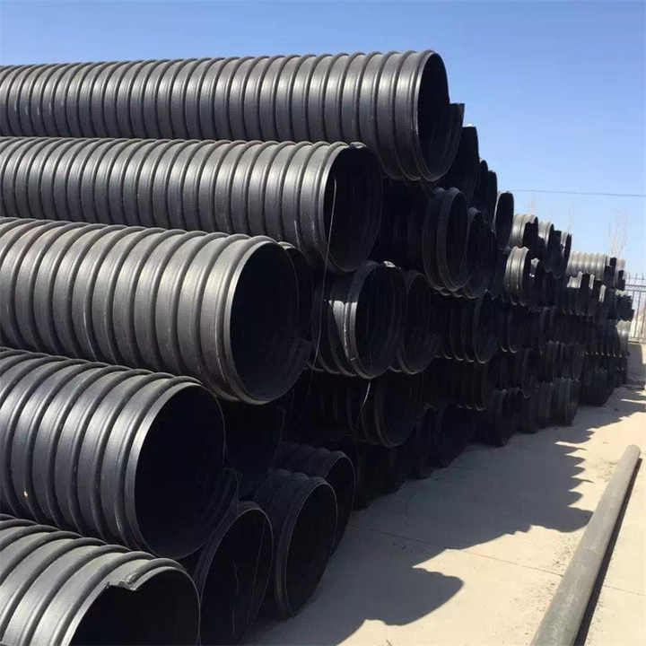 HDPE 400mm Corrugated Water PE Drainage Pipe with Sn16 Steel Belt Moulded Socket Connection for ...