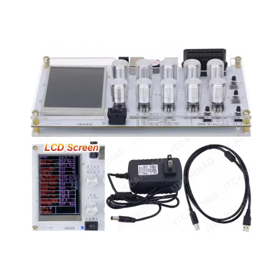 ECU Simulator for Car ELM327 OBD with LCD Screen & Accessories