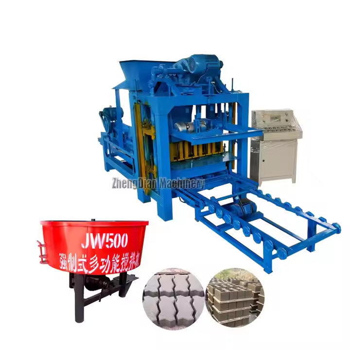 QT4-25 Concrete Block Paver Machine /Commercial Brick Making Machine ...