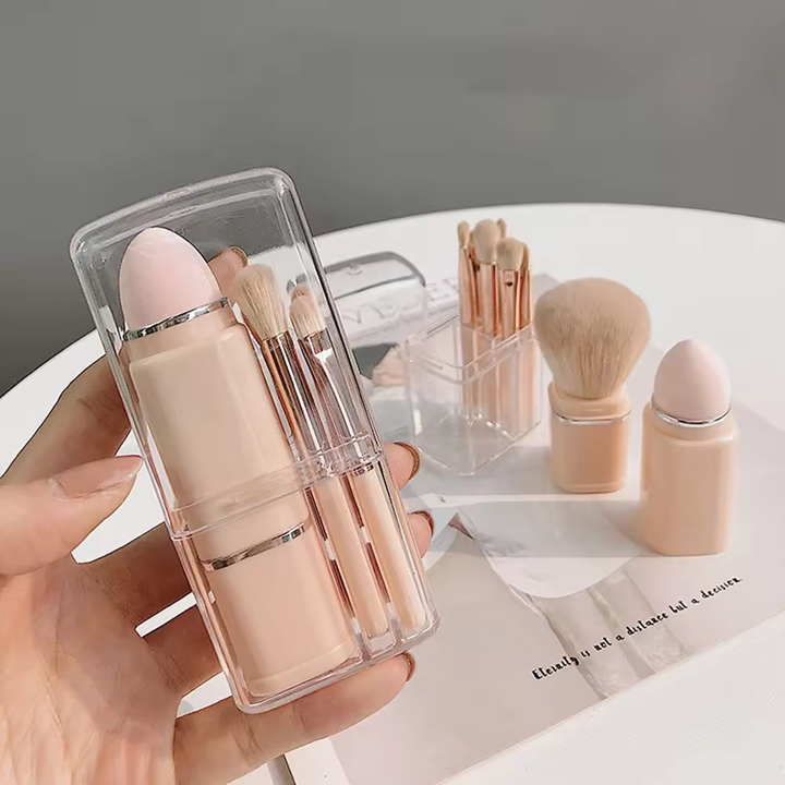 8 in 1 Mini Powder Brush Beauty Sponge Blender Synthetic Portable ...