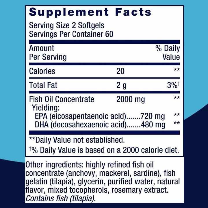 OEM EPA DHA Fish Oil Soft Capsules 120 Count Omega-3 Fatty Acids for ...