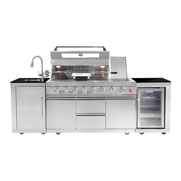Outdoor Kitchen - Modular BBQ Island Grill Drawers Sink