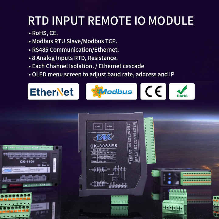 CK-3083ES 8-Channel Temperature Acquisition Module RTD to RS485