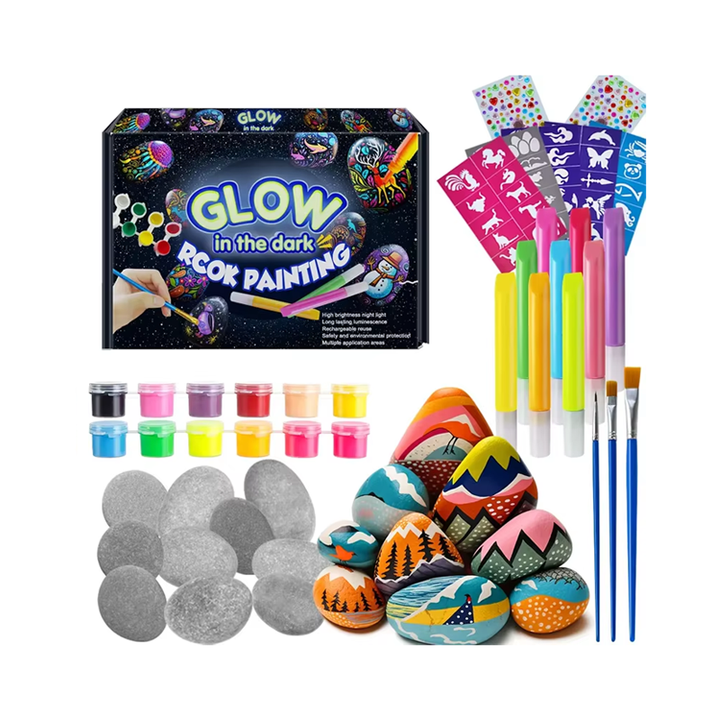 Age 6+ DIY Stone Art Creative Pebble Painting Kit Garden Stone Rock Art ...