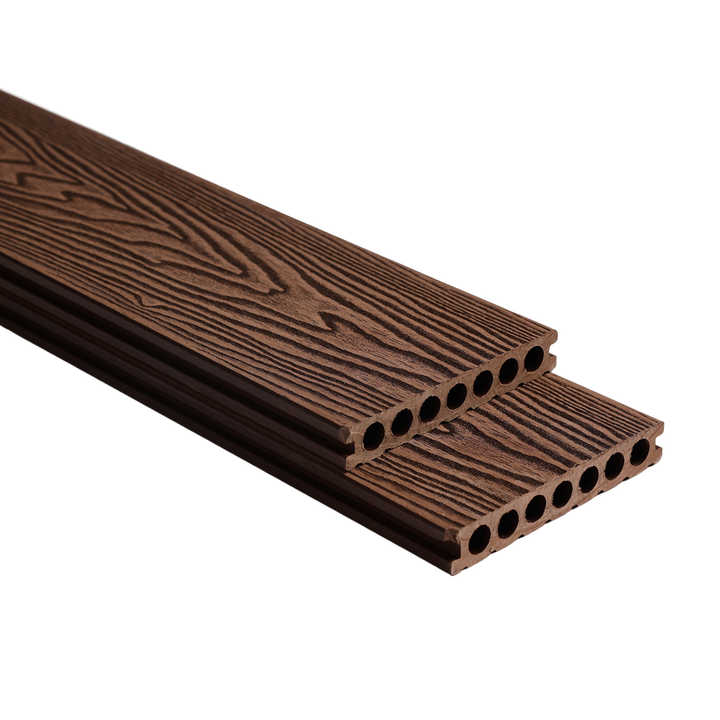 WPC Composite Outdoor Decking Flooring Solid Hard Wood Composite Decking Board Wall Board 3D ...