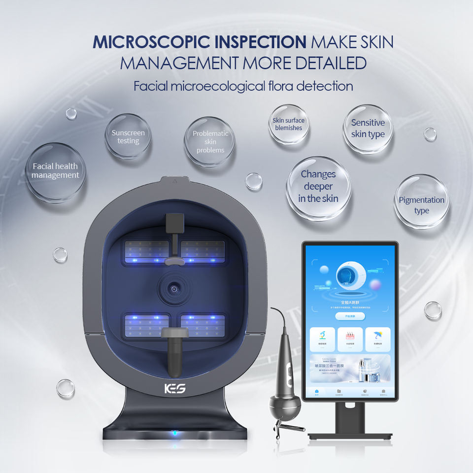 2026 Portable 3D AI Face Skin Diagnostics Analyzer Facial Tester Scanner Magic Face Mirror ...