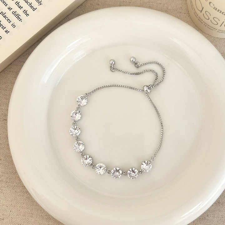 Luxury Adjustable Zircon Bracelet Women Elegant Minimalist Design Dainty Jewelry Sparkling ...