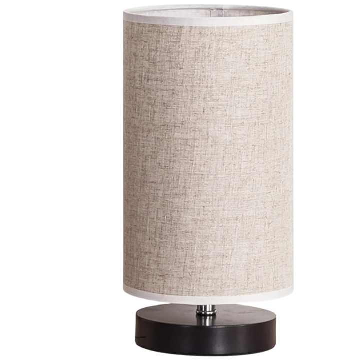 Modern Simple Design LED Desk Lamp with Iron Base Cylinder Fabric Shade ...