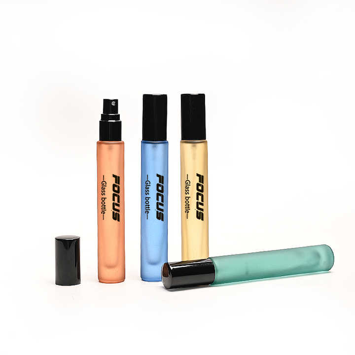 Luxury Recyclable 10ml Frosted Color Cylinder Perfume Glass Bottle with ...