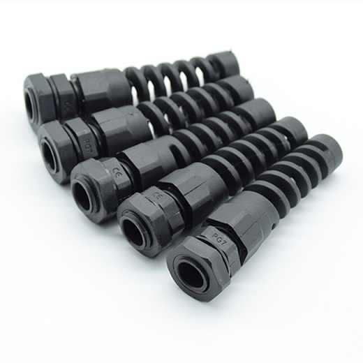 IP68 Bending Resistance Nylon Cable Gland Flexible Strain Relief Spiral ...