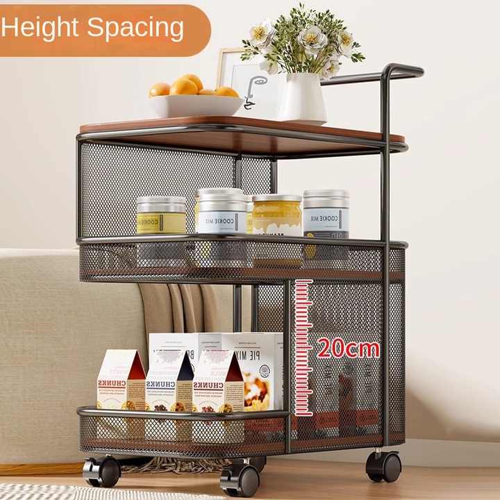Multi-Layer Movable Trolley Storage Rack Metal Food Container for ...