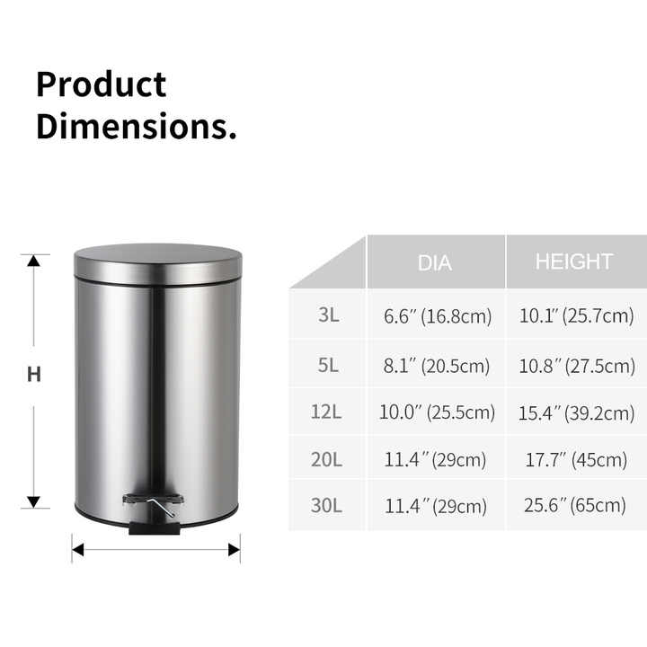 Foot Pedal Stainless Steel Dust Bins - Stylish & Eco-friendly
