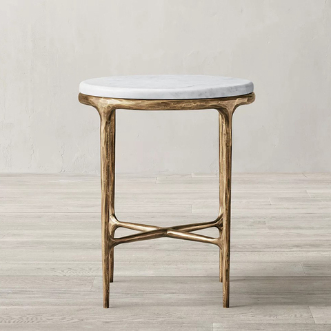 Modern Thaddeus Golden Track Arm Chair Hand Hammer Forged Metal Frame ...