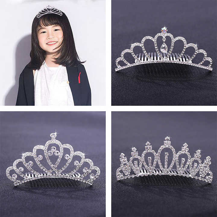 Customized Children's Rhinestone Wedding Diadem Crown Odm Hair Accessories