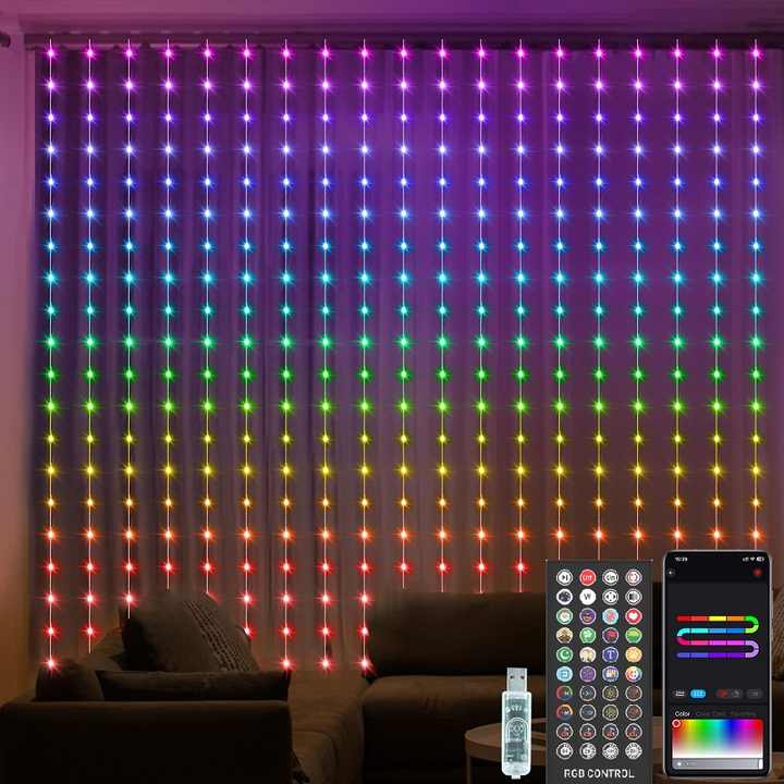 Fairy Decorative Holiday Lights - 400 LED Smart Curtain Lights