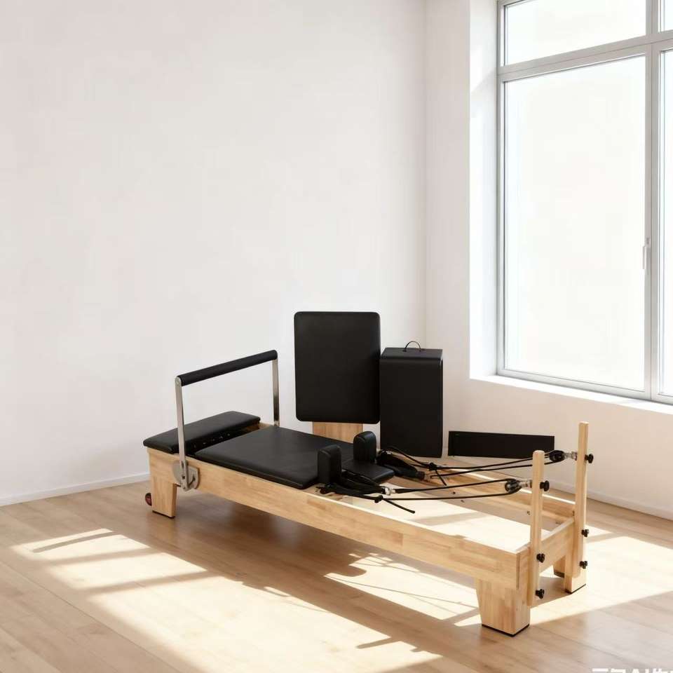 Oak Durable Portable Adjustable Pilates Reformer Machine-Home Use ...