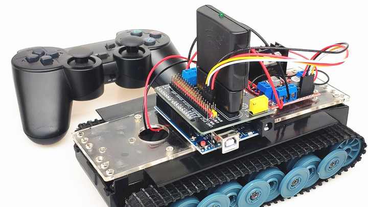 Ps2 Remote Control Tank Robot Suit Mixly Programming L298n Chassis for ...