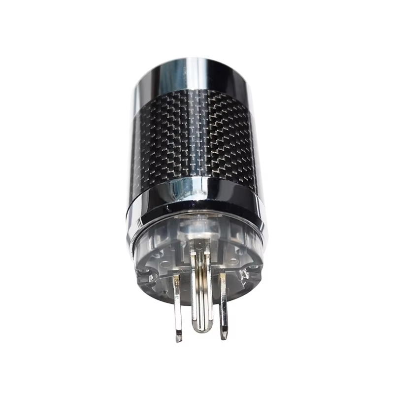 RASANTEK 3 Pin US Power Plug & Female Connector Brass Pure Copper Gold ...
