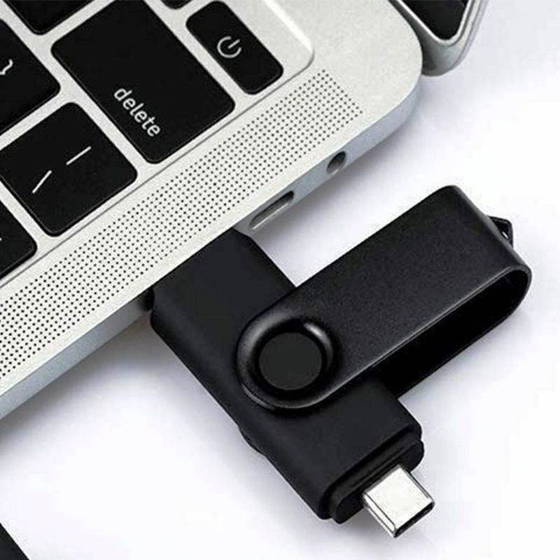 2 in 1 USB Flash Drive with Type C - Customizable Storage