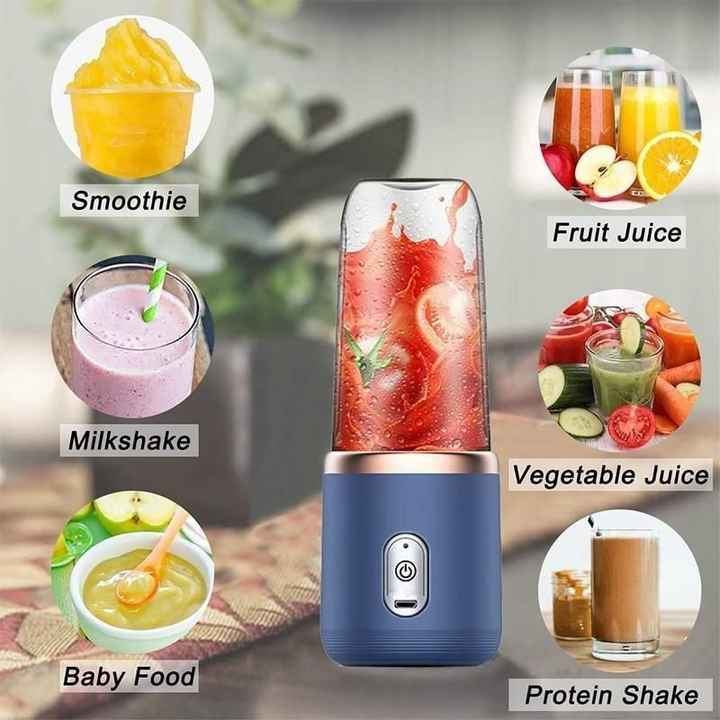 Portable Juicer Blender 400ml - USB Rechargeable & Efficient
