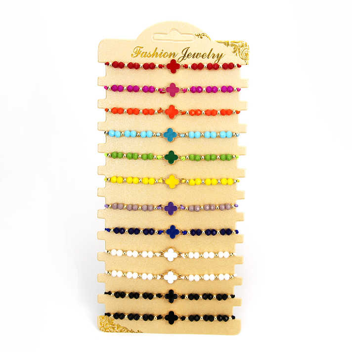 Wholesale Custom Four Leaf Clover Lucky Bracelet Fine String Colorful ...