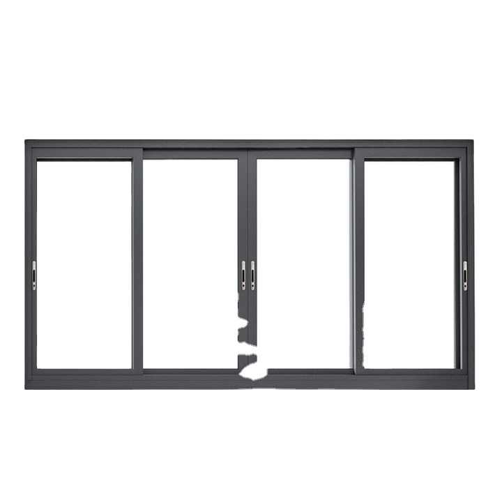 Matt Black Aluminum Frame Sliding Windows - Double Glazing