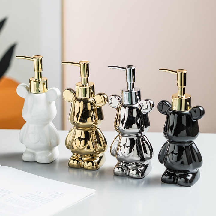 Small Bathroom Soap Dispenser with Pump, Cute Bear-Shaped Design ...