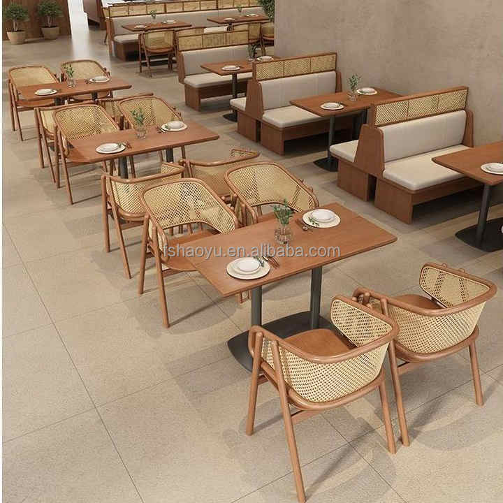 Southeast Asia Style Coffee Shop Furniture Durable Rattan Sofa Booth ...
