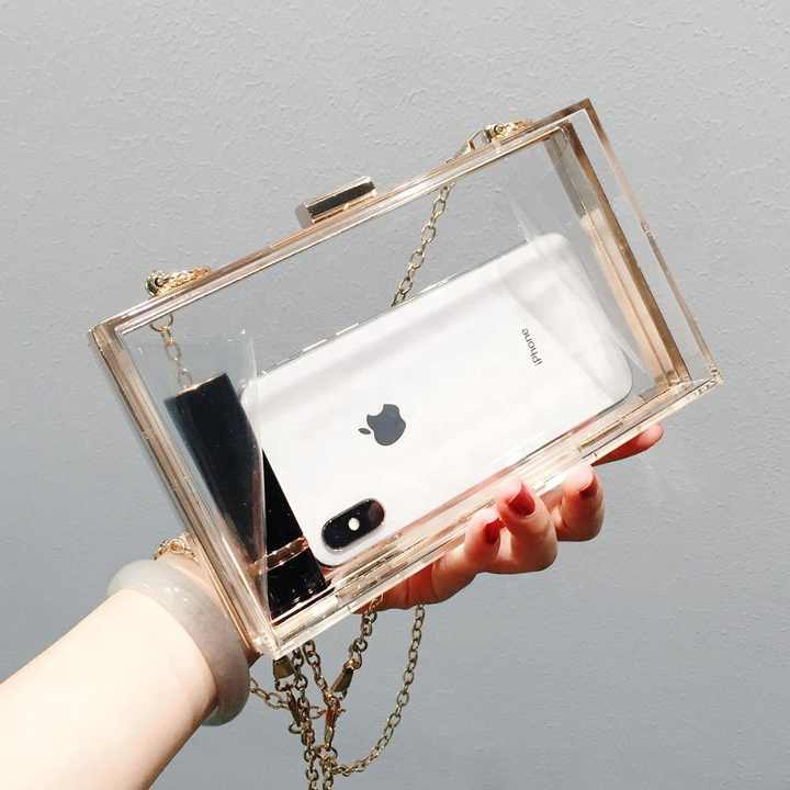 Premium Portable Transparent Acrylic Clutch Bag for Evening