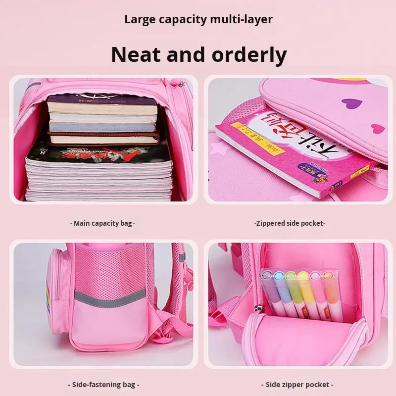 Custom Blue pink unicorn Children Backpack Fashionable Girls Teenage ...