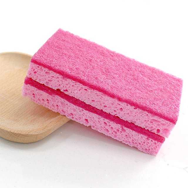 Pink Cellulose Sponge Eco Friendly Biodegradable Kitchen Dish Washing ...
