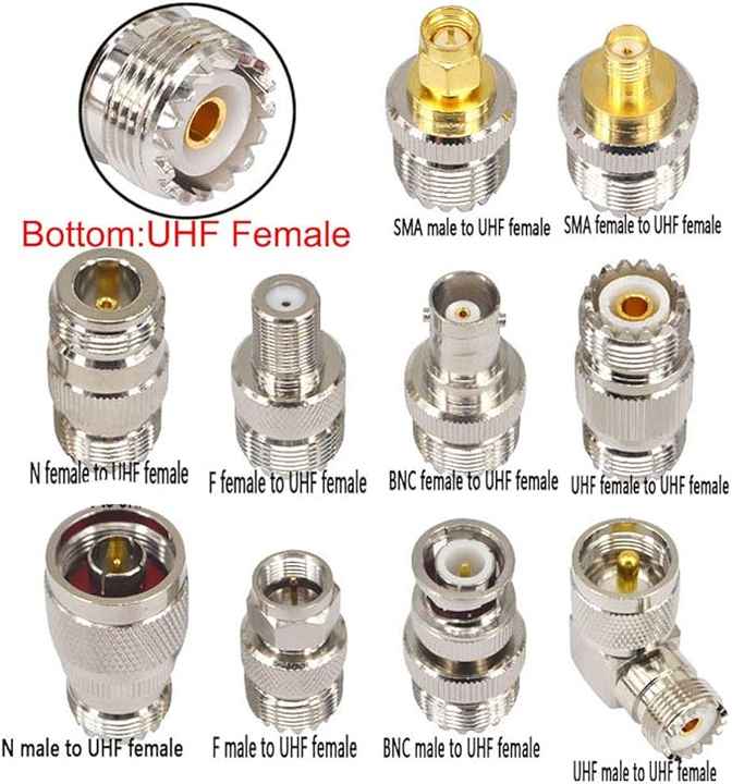 SO239 PL259 SMA UHF TNC MCX BNC to N F Male Female Kit Adapter Set RF Coaxial Connector Coax ...