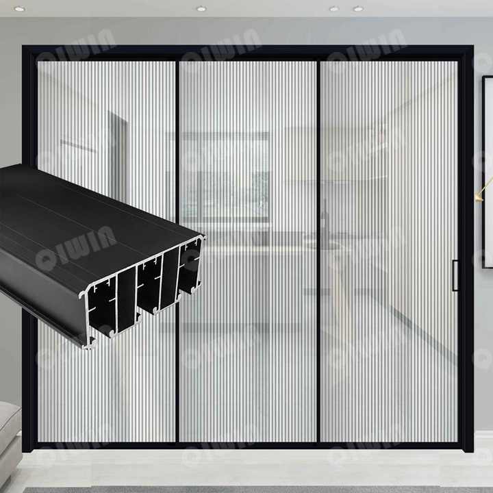 4 Panels Telescopic Sliding Door System with Aluminum Frame