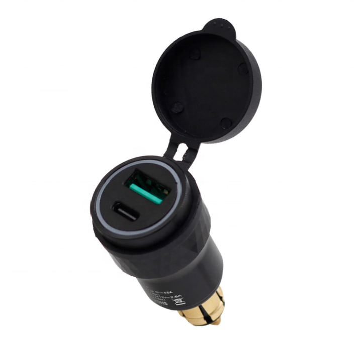 Waterproof 12V/24V Din Hella Plug to Quick Charge 3.0 USB Charger and ...